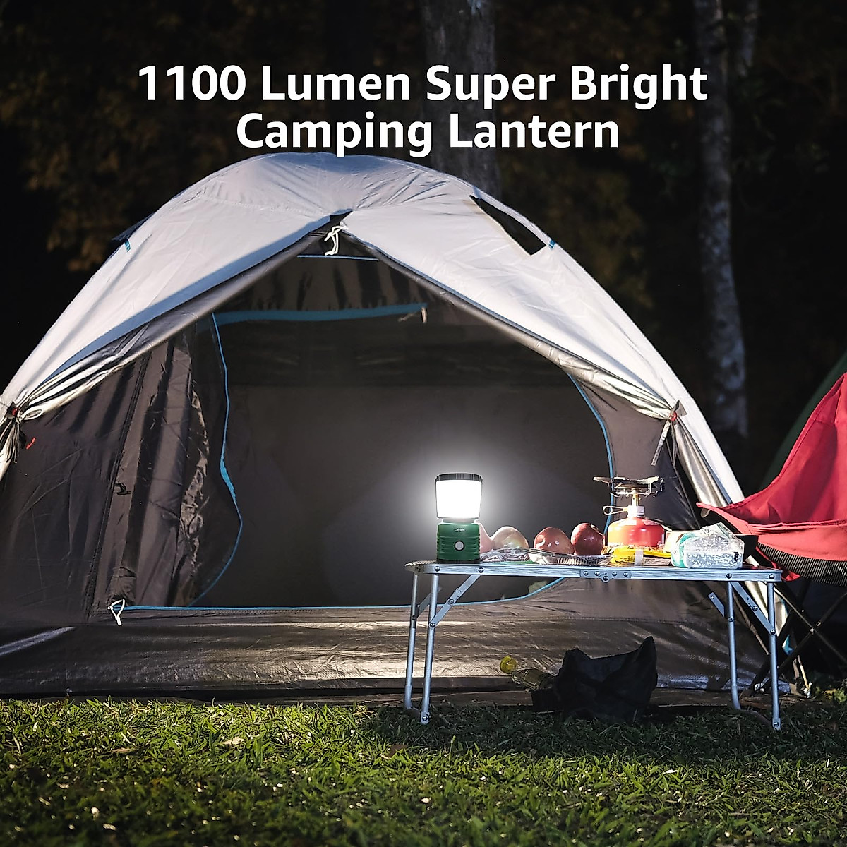 Lepro Lantern Camping Lantern, Battery Powered LED with 1500LM, 4 Light Modes, Waterproof Tent Light, Lantern Flashlight for Hurricane, Emergency Light, Survival Kit, Storms, Outages, Fishing, Hiking