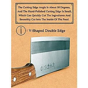Cleaver Knife 7 Inch – Chinese Chef Knife with rosewood Handle, Vegetable Meat Cleaver Knife with case, Anti-rust Kitchen Knife for Cooking