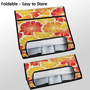 Citrus Slice Realistic Mixer Cover Dustproof Yellow Orange Stand Mixer Covers Compatible with 6/7/8 Quart Kitchen Mixer, 4 Pockets for Mixer Accessories