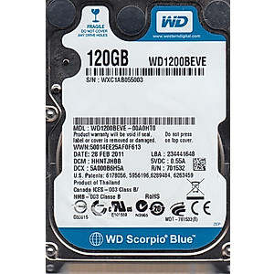 WD1200BEVE-00A0HT0 Western Digital 120GB 5400RPM ATA 100 2.5 inch Scorpio Hard Drive