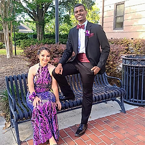 Alizeal Mens Classic Paisley Woven Self-tied Adjustable Bow Tie, Cummerbund and Pocket Square, Dark Green