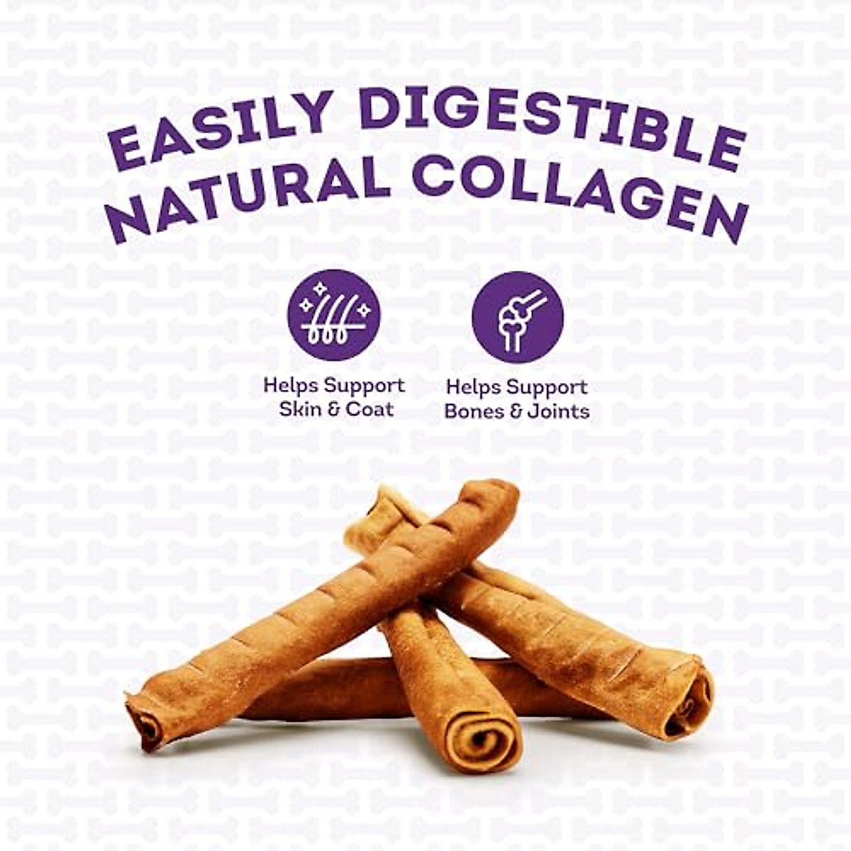 Treatly USA Collagen Rolls 9-10" Dog Chew Treats - Chicken Marinade Flavor, 4 Count/1 Pack