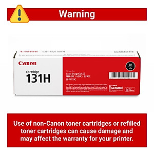 Canon Genuine Toner, Cartridge 131 Black, High Capacity (6273B001), 1 Pack Color imageCLASS MF8280Cw, MF624Cw, MF628Cw, LBP7110Cw Laser Printer, Model Number: 131 Black High Capacity