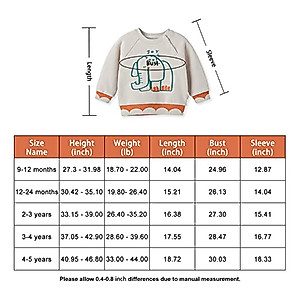 pureborn Toddler Boys Girls Sweatshirt Pullover Crew Neck Long Sleeve Activewear Tops Cotton Tshirts 4T Cream Grey