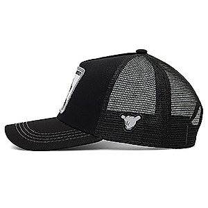 YAFUBO Cartoon Baseball Cap Men's Women's Retro Trucker Hat for Outdoor Sports Black