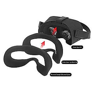 Eyglo Head Strap Pad & Face Cover & Protective Cover & Controller Grip Cover Strap for Oculus Quest VR Accessories Sweatproof Anti-Drop Comfort Set (Red) (Black)
