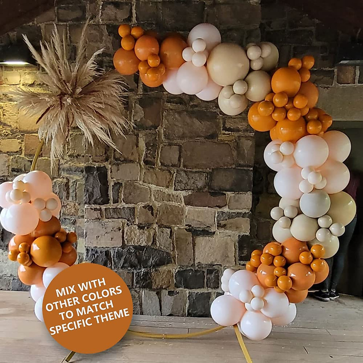 102Pcs Burnt Orange Balloons Garland Dark Orange Balloon Arch Kit Different Sizes 18 12 10 5 Inch Matte Latex Ballons For Thanksgiving Boho Baby Shower Harvest Halloween Fall Party Decorations
