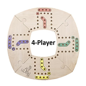 uDog Board Game | Old-Fashioned Fun for 2–12 Players | Handmade in The USA | Durable Wooden Pieces to Last a Lifetime | Family Game Night (8-Player)