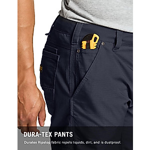 CQR Men's Ripstop Work Pants, Water Resistant Tactical Pants, Outdoor Utility Operator EDC Straight/Cargo Pants, Straight Police Navy, 44W x 30L