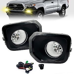 Fog Lights Assembly Kit for 2016 2017 2018 2019 2020 2021 2022 2023 Toyota Tacoma(Fits SR,SR5 Model Only), 1 Pair Bumper Driving Fog Lamps Set with H11 55W Halogen Bulbs