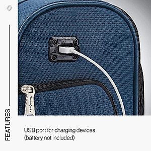 Samsonite Solyte DLX Softside Expandable Luggage with Spinner Wheels, Mediterranean Blue, Carry-On 20-Inch