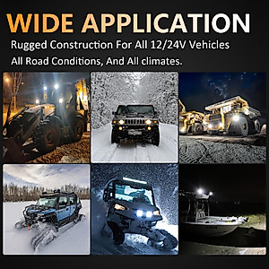 SAN YOUNG LED Work Lights for Truck Tractor, 4 Inch Square LED Light Pods 75W 7000lm Cube Waterproof LED Off-Road Light Bar for Car Boat ATV UTV RV Golf Cart Lawn Mower 12V 24V, 10Pack