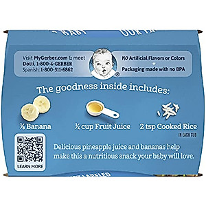 Gerber 2nd Foods Baby Food Tubs, Hawaiian Delight, Creamy Juice & Fruit Blend, 4-Ounce Tubs, 2 CT Per Pack (Pack of 8)
