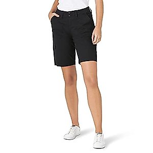 Lee Women's Relaxed Fit Avey Knit Waist Cargo Bermuda Short Black 16