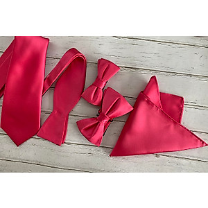 KissTies Pre-Tied Bow Tie Summer Watermelon Red Satin Razzmatazz Bowties