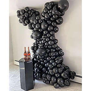 100PCS Black Balloons, 12 Inches Latex Party Balloons Matte Black Balloons, Black Balloon Garland for Birthday Party Decorations, Wedding, Graduation, Baby Shower, New Year Decor