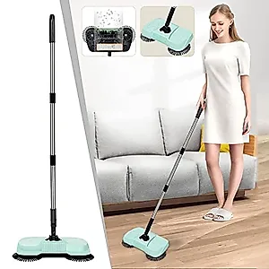 Iuhan 3 in 1 Suction Sweeper,Hand Push Sweeper,40 Inch Multifunctional Home Hand Push Sweeper,Wet Drag Lazy Home Mopping Machine for Hardfloor,Tile