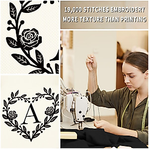 YOOLIFE Birthday Gifts for Women Her - Personalized Gifts Idea for Women Best Friend Female Mom Sister Teacher Bridesmaid, Monogram Initial Beach Tote Bag Canvas Tote Bag with Makeup Bag for Women C