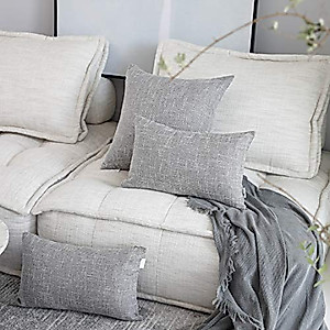 Kevin Textile Decorative Throw Pillow Covers Star Modern Farmhouse Pillowcases Indoor Outdoor, Set of 2, 20 x 20 inches (50x50cm), Grey