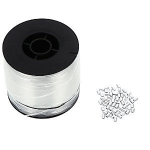 Healifty Fishing Line Nylon Fishing String Wire Strands Fishing Line Wire Leader Elastic Thread with 60 Aluminum Tackle for Fishing Lover 200M White