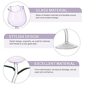 Cabilock Rose Cocktail Glass Wine Goblet Glasses Cocktail Glass Creative Whiskey Wine Champagne Glass Cup Party Wine Glass (Pink)