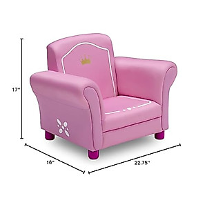 Delta Children Princess Crown Kids Upholstered Chair, Pink