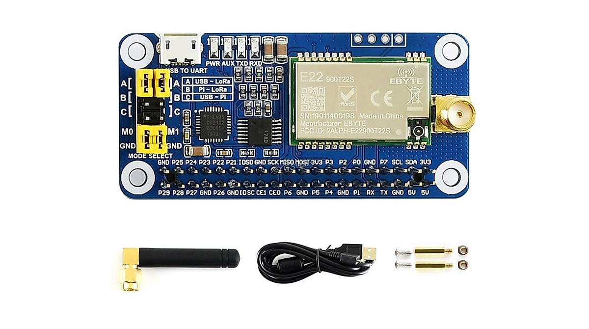 SX1262 LoRa HAT for Raspberry Pi - 915MHz Modulation