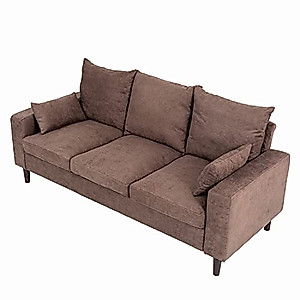 Panana Convertible Sectional Sofa L-Shaped Couch for Small Space, Brown (Brown)