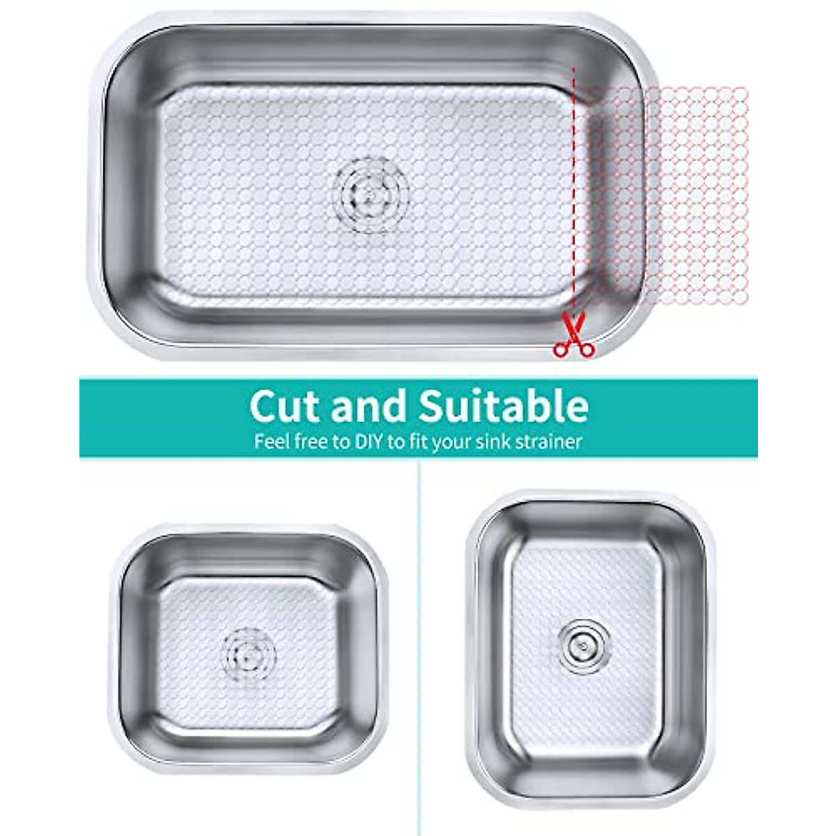 Bligli 2-Pack Kitchen Sink Mat: PVC Adjustable Sink Protector | Sink liner Pad | Dish Drying Mats, Easy to Clean & DIY Cut | 15.7 x 11.8 inch (Clear)