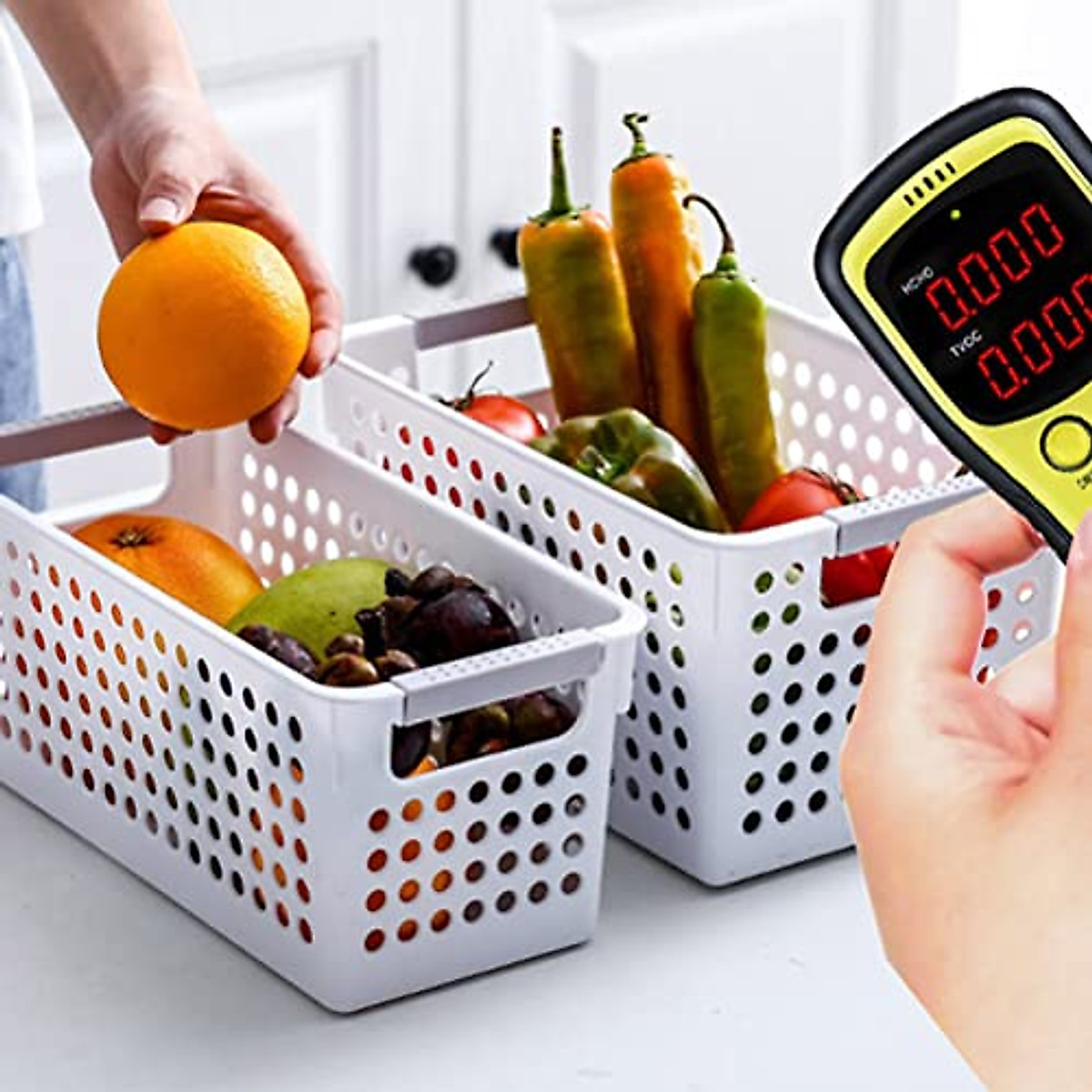 Cosmetics Storage Organizer 2pcs Multipurpose Sundries Baskets Desktop Organizers Storage Baskets (White) Jewelry Organizer Clear