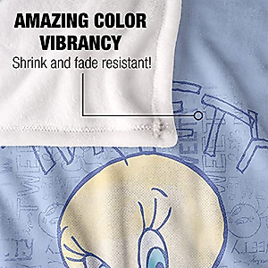 Looney Tunes Blanket, 50"x60", Tweety Fade Silky Touch Super Soft Throw