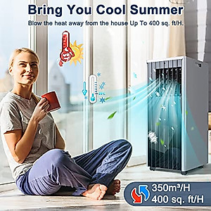 IAGREEA Portable Air Conditioner 10,000 BTU, Portable AC Unit for Rooms up to 400 Sq.Ft with Dehumidifier, Fan Modes, Auto Cooling & 24 Hour Timer, Window Mount Exhaust Kit-1130W