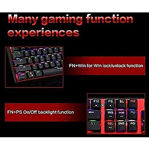Feiyx Second Hand Wired Mechanical Keyboard 104 Keys RGB Blue Switch LED Backlit Anti-Ghosting Gaming Keyboard Premium,for Windows PC/MAC Games