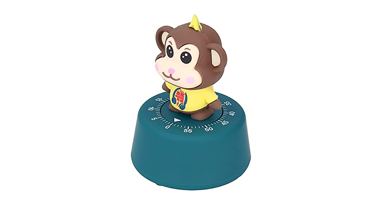 Cute Mechanical Monkey Kitchen Timer - 60 Min Countdown