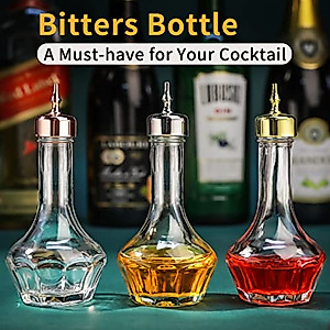 SuproBarware Bitters Bottle Set of 3 Glass Dash Bottle with Dasher Top 1.7oz Professional Bar Tool for Cocktail Great for Bartender Home Bar