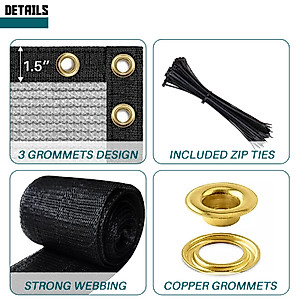 TANG Sunshades Depot Grey/Gray 4'x50' 150 GSM with Zipties Privacy Fence Screen Commercial Construction Site Windscreen Residential Chainlink Fence Netting Cover Privacy Blockage Excellent Airflow