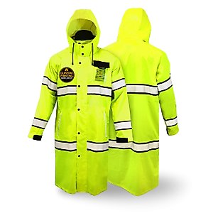 KwikSafety - Charlotte, NC - TORRENT High Visibility Rain Gear - Class 3 ANSI OSHA Reflective Weather Proof Hi Vis Trench Safety Jacket/Large