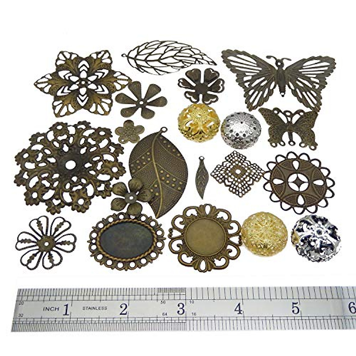 Julie Wang Wholesale 100 piece/pack Anchor Charm Mixed Metal Silver Bronze Tone Rudder Fashion Necklace Bracelet Pendants Jewelry Crafts Jewelry Making Findings 4-70 mm