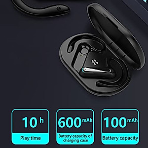 RISTARWH Wireless Earbuds,Bluetooth 5.2 Headphones Sport Wireless HiFi Stereo Earphones Non-in-Ear Noise Cancelling Headset for Business/Driving/Office