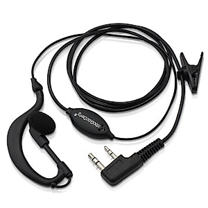 abcGoodefg G Shape Ear-Clip Earpiece Headset Mic Compatible with Kenwood PUXING Baofeng UV-5R UV-82 BF-UV5R TYT UV-5RA HYT 666s 777s 888s Retevis H-777 Talkabout Walkie Talkie (20Pack)