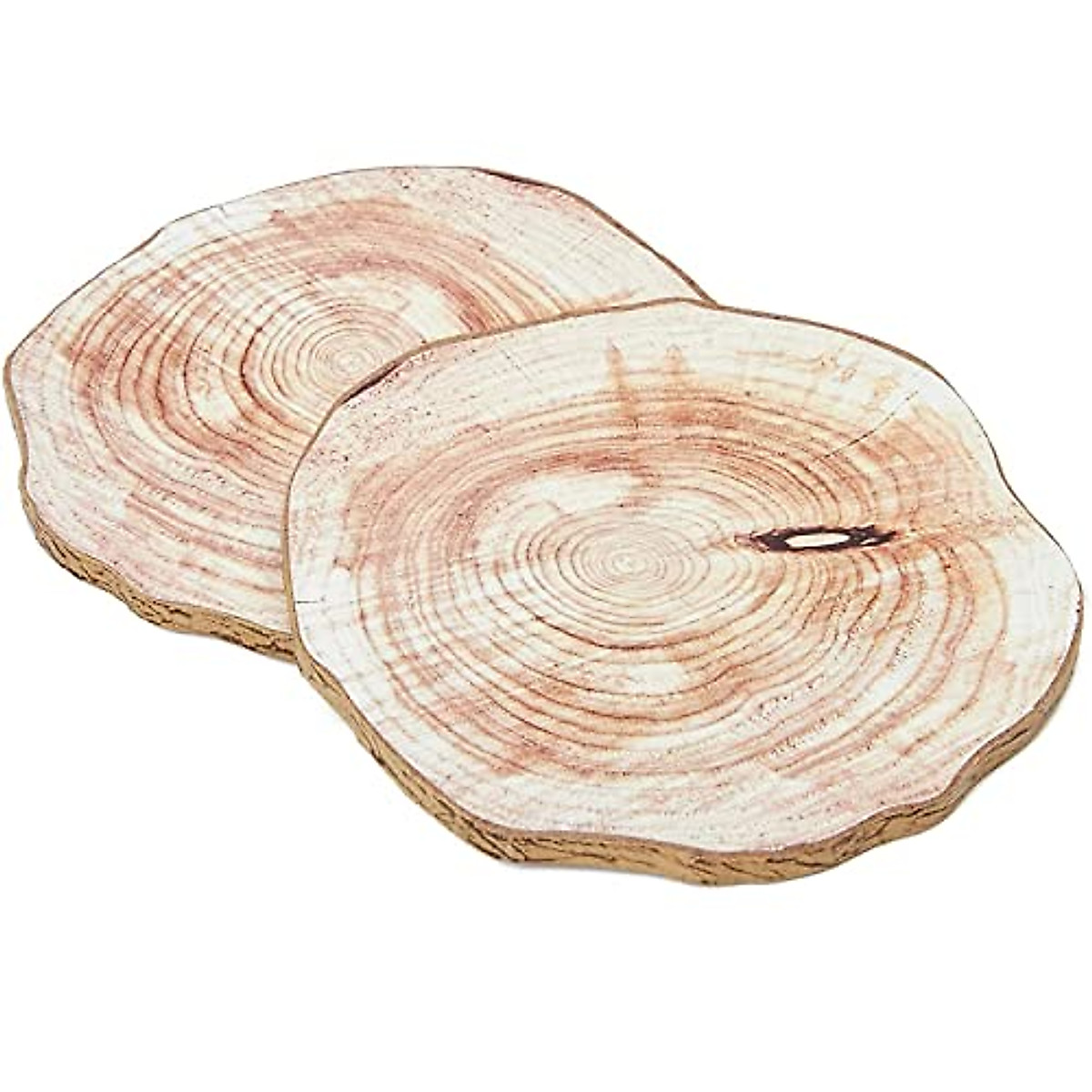 Juvale 6 Pack Round Textured Print Wooden Coasters for Drinks and Tabletops, Rustic Home Decor (3.9 in)