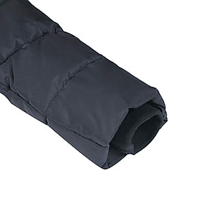 BINACL Women's Thickened Down Alternative Jacket, Extreme Cold Big Hood Lined Outwear Parka Puffer Gift Cotton Padding Outwear Workout Training Fast Fall Ski Jacket with Detachable Fur Hood(Black,M)