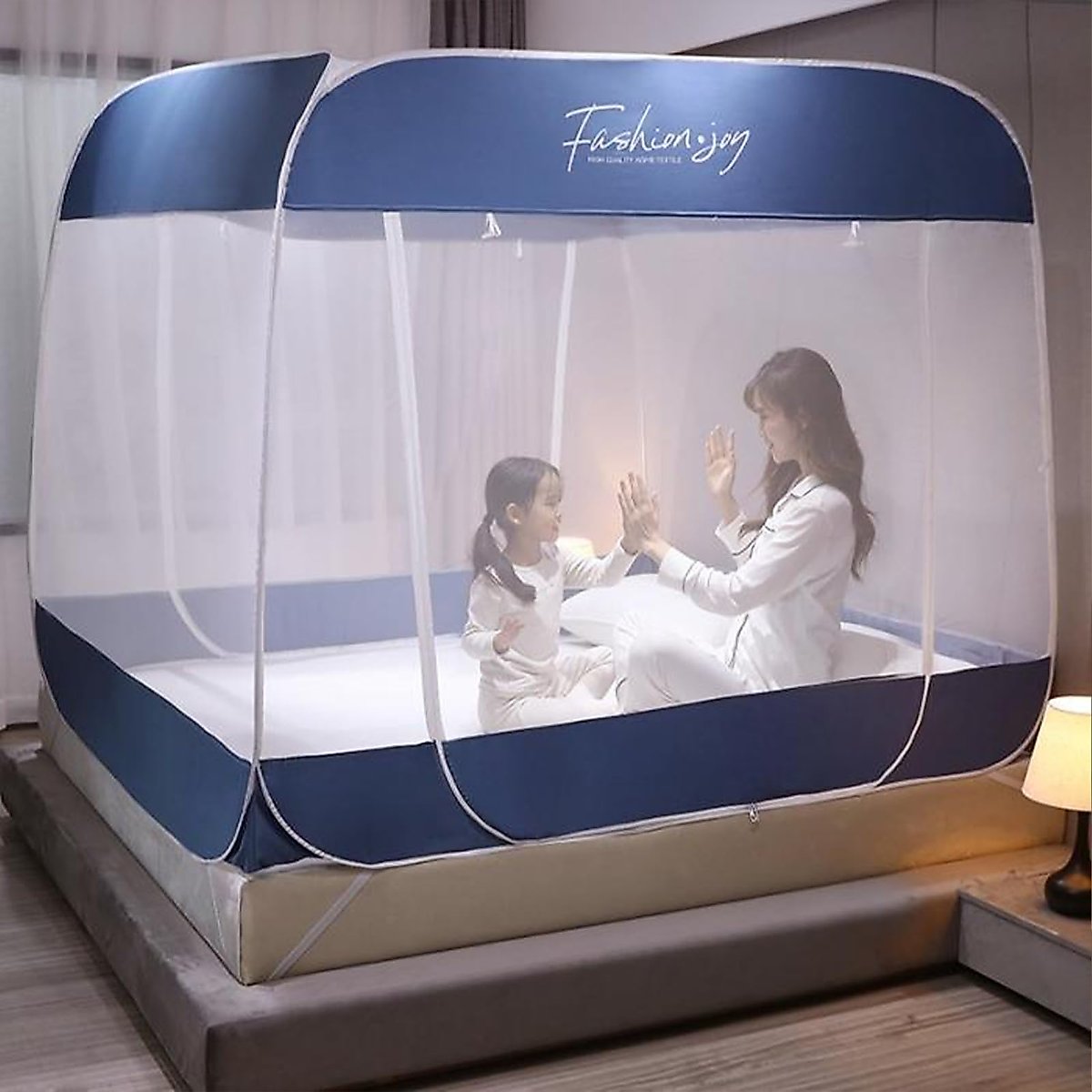 xixi-home 2022 New Portable Folding Mosquito net, pop-up Mosquito net Tent, Three-Door Travel Mosquito net with Bottom Edge, 5 Seconds to Install (71 * 78 * 65in, Blue)