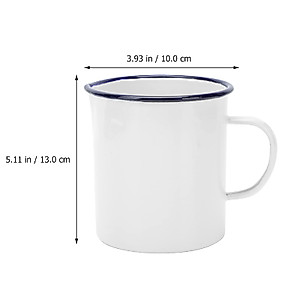 DOITOOL Enamel Bowl Vintage, 2pcs Enamelware Salad Mixing Bowl Enamel Washing Basin Vintage Soup Basin Soup Bowl Round Serving Tray for Home With Handle ( Black, White ）