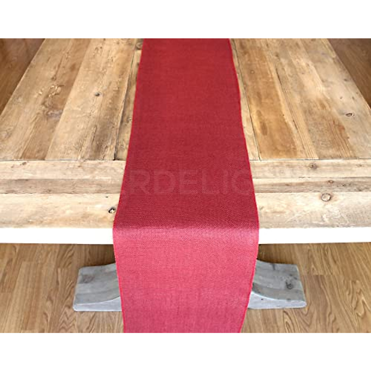 CleverDelights 12" Premium Burlap Roll - 10 Yards - Red - No-Fray Finished Edges - Natural Jute Burlap Fabric