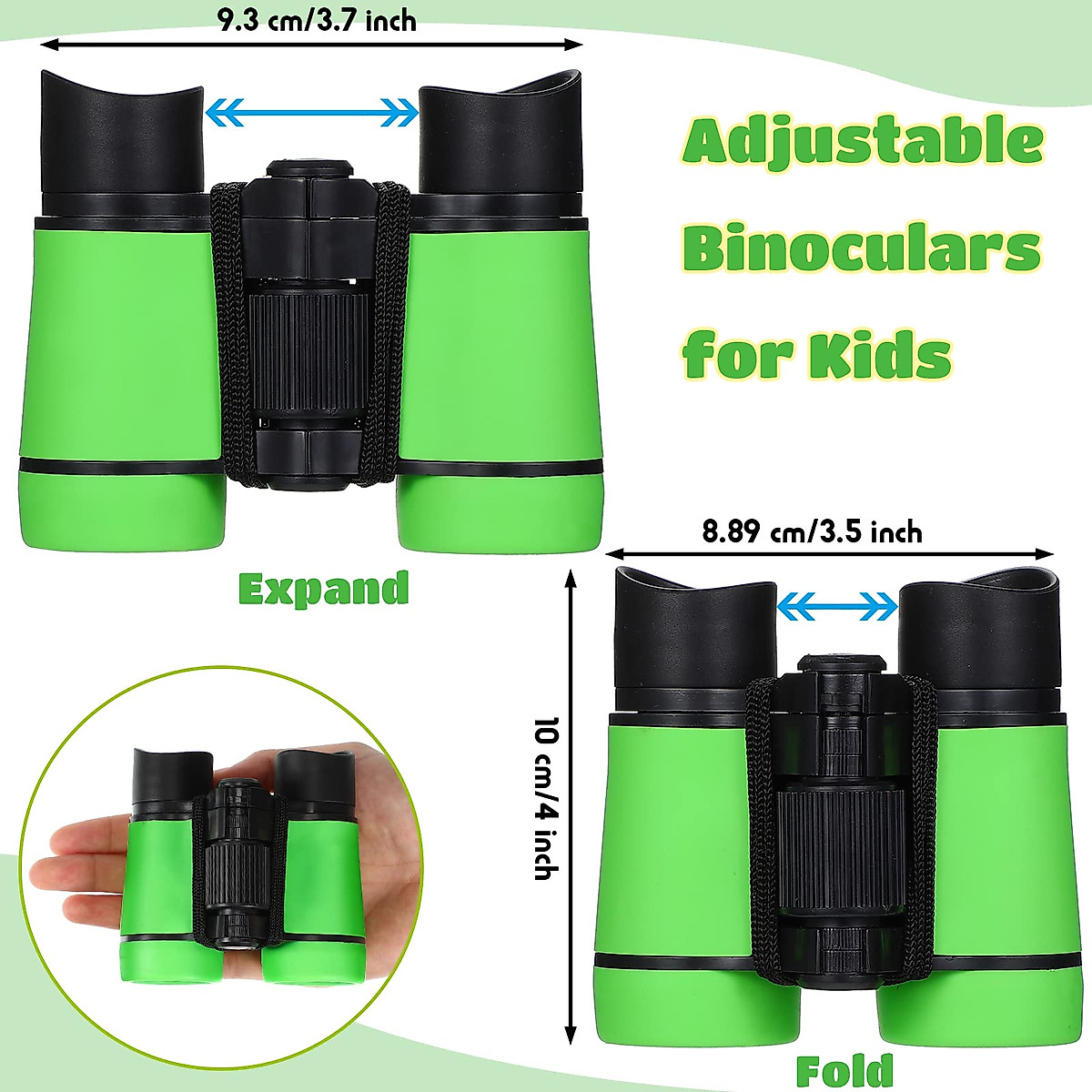 6 Pack Kids Binoculars Shock Proof Toy Binoculars Set for Age 3-12 Years Boys Girls Hunting Folding Small Telescope Birthday Gifts Bird Watching Educational Learning Camping Outdoor (Vivid Colors)