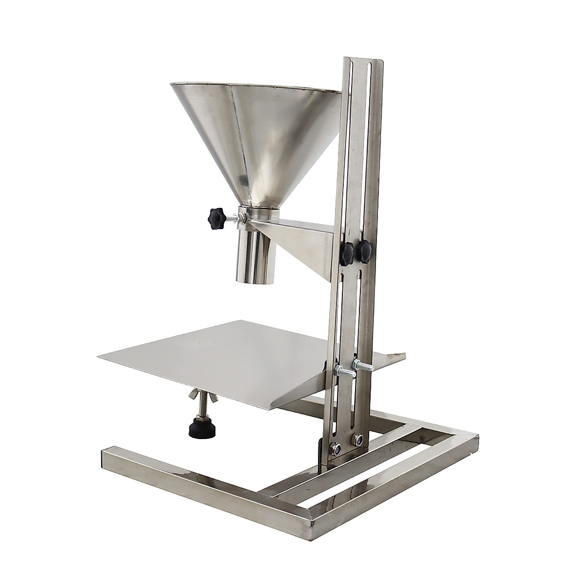 LGXEnzhuo Stainless Steel Feeding Hopper with Support Stand Manual Filling Package Funnel Under Funnel Diameter 2inch