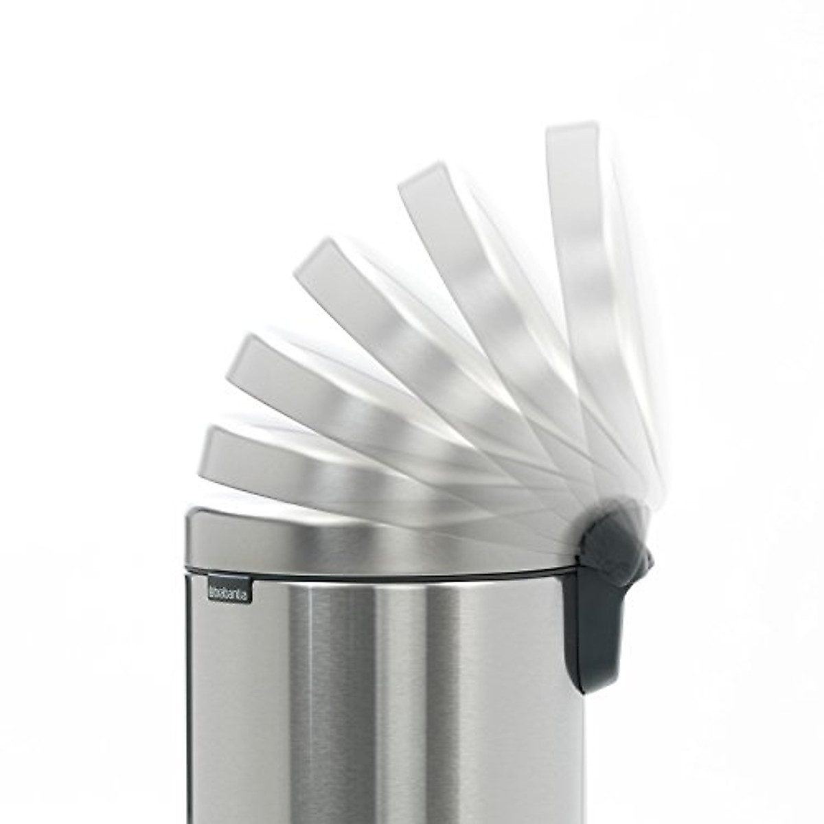 Brabantia New Icon Step On Soft Closing Kitchen Garbage/Trash Can, 1.3 Gal, White