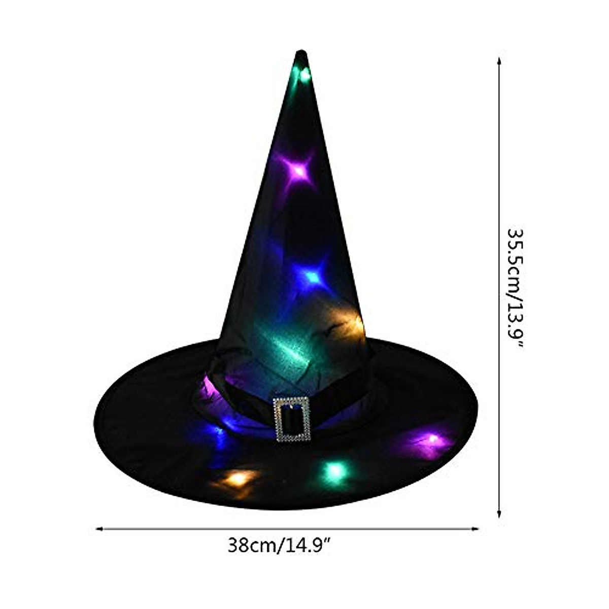 MEMOVAN Halloween Decorations Witch Hat Lights, 6 Pack Halloween LED Hanging Lighted Glowing Witch Hats String Lights Battery Operated, Halloween Décor for Outdoor Indoor Yard Tree Garden Party Décor
