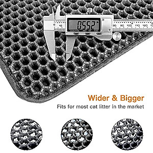 Conlun Cat Litter Mat Cat Litter Trapping Mat, Honeycomb Double Layer Design, Urine and Water Proof Material, Scatter Control, Less Waste，Easier to Clean,Washable
